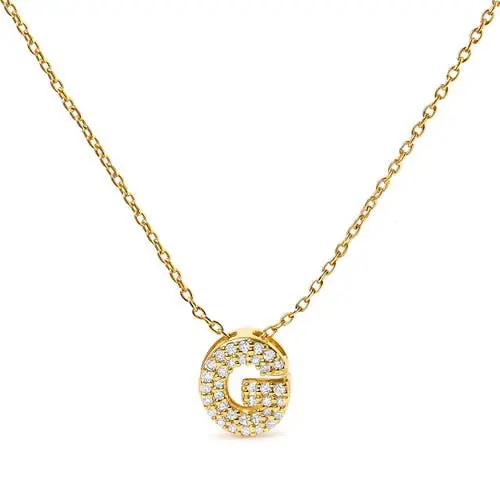 HAUS OF BRILLIANCE 10k Gold Diamond Accent Initial Pendant Necklace - Yellow | G
